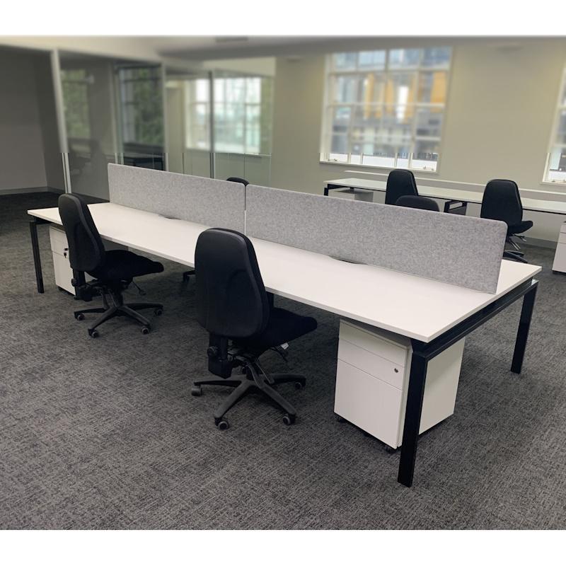 4 Person Desk with Partitions 3600 x 1500 - SOLD - Canterbury Used ...
