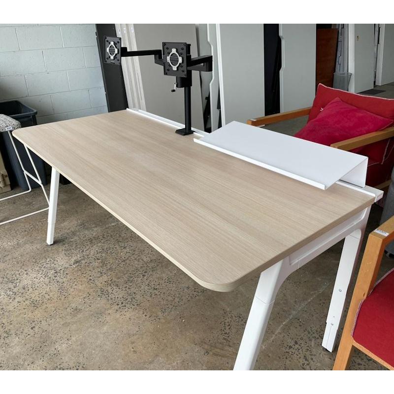 Straight Desk with Monitor Arm & Shelf - 1600 x 760 - SOLD - Canterbury ...